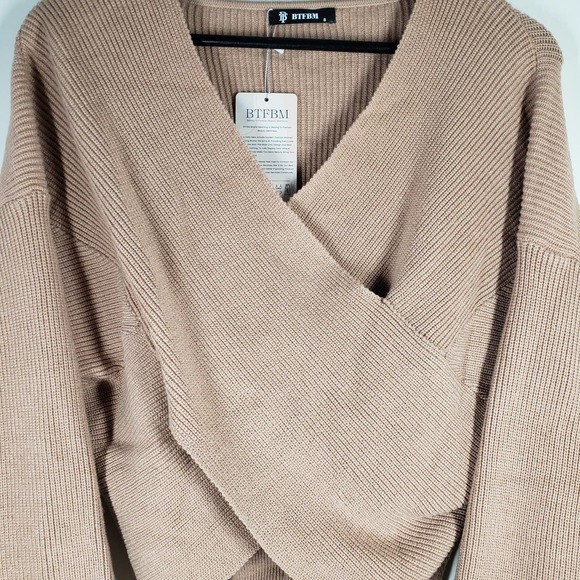 BTFBM | Sweaters | Faux Cross Wrap Sweater Top By Btfbm | Poshmark